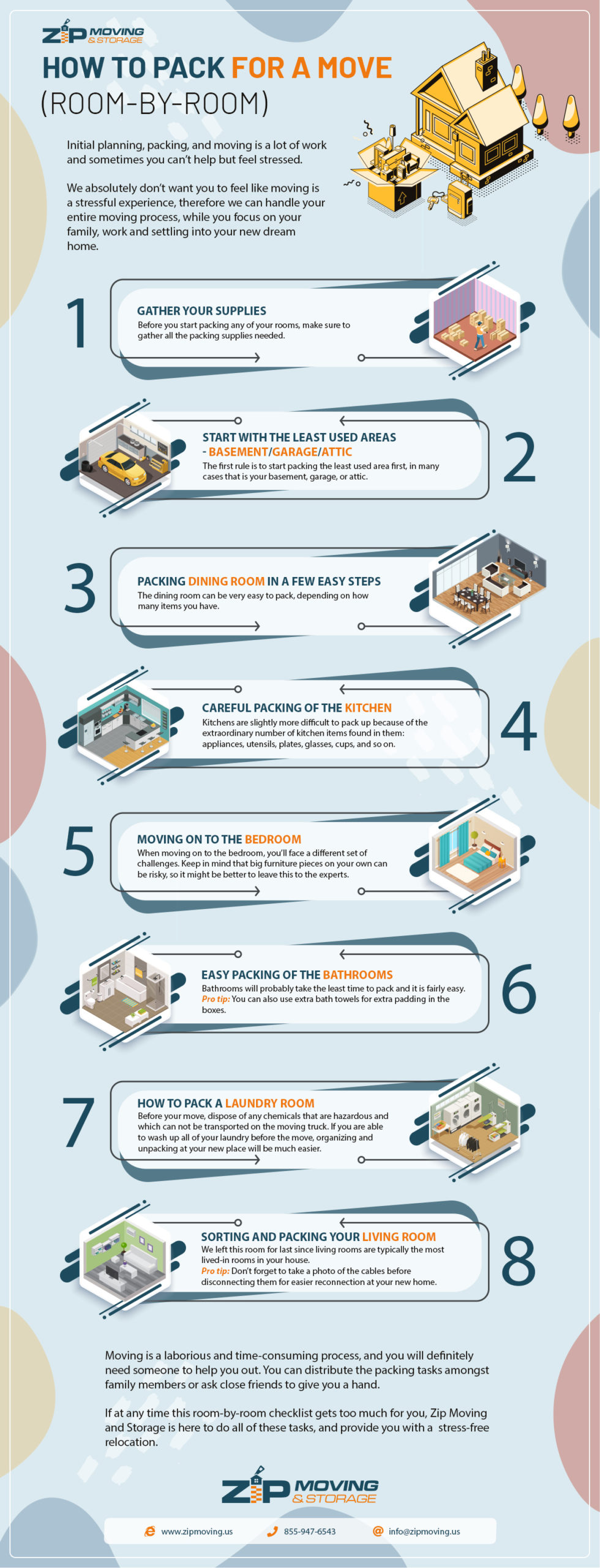How To Pack For A Move Infographic