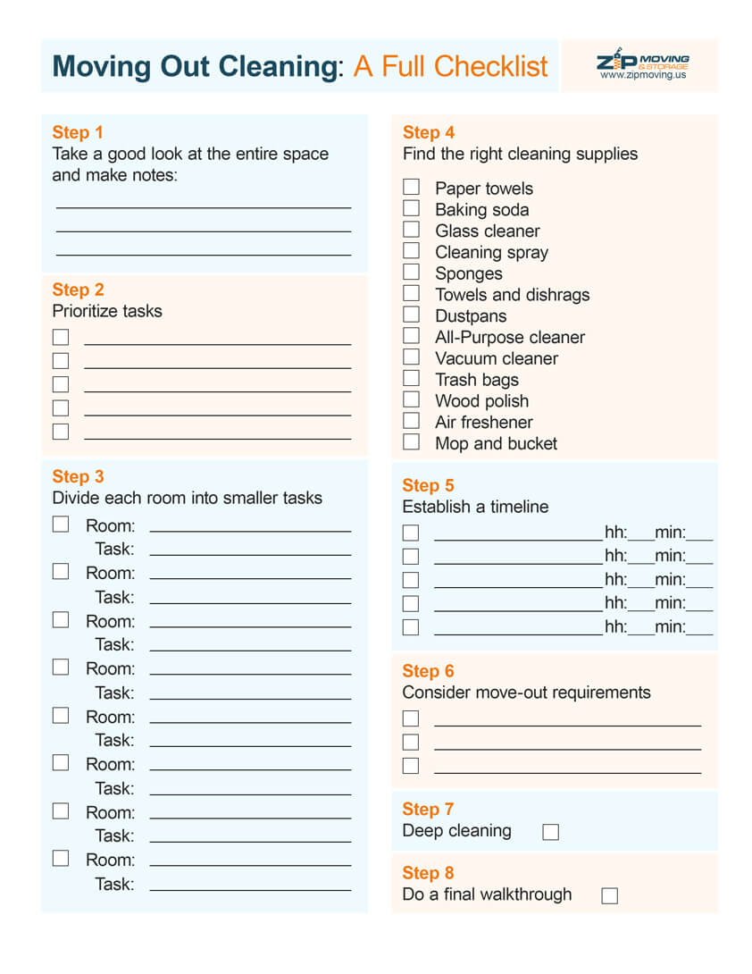 Move out cleaning checklist store